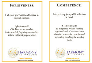 Life Values Cards - Christian Coach Institute
